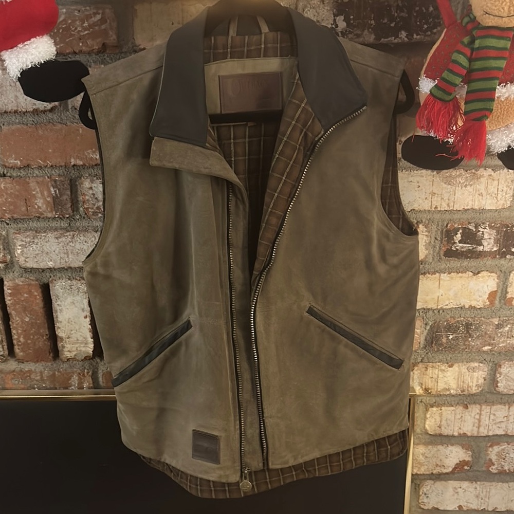 Men's Outback Work Wear Leather Vest - Gem